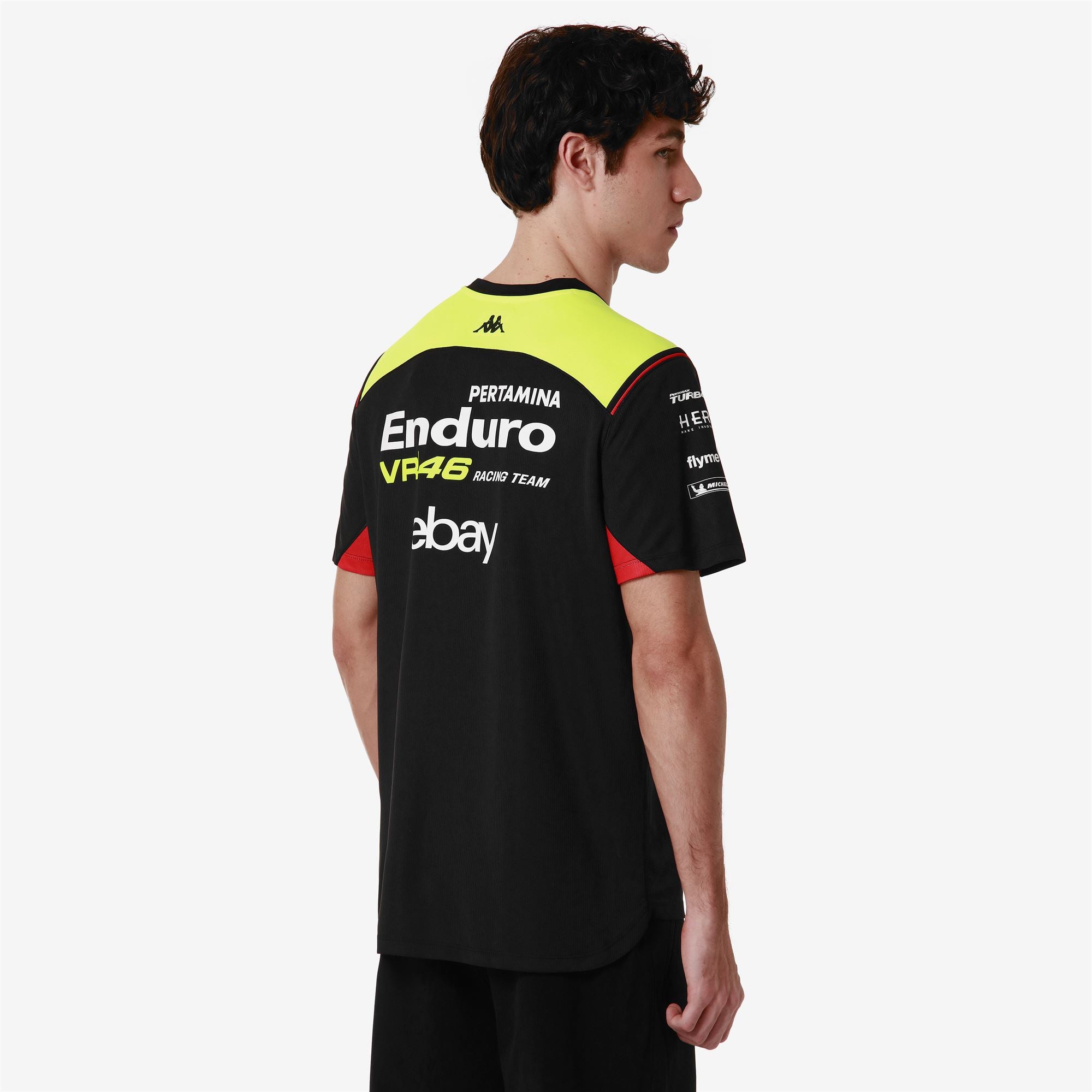 Active Jerseys Man AMIRYMONE VR46 Shirt BLACK - NEON YELLOW - RED FLAME – Kappa.com